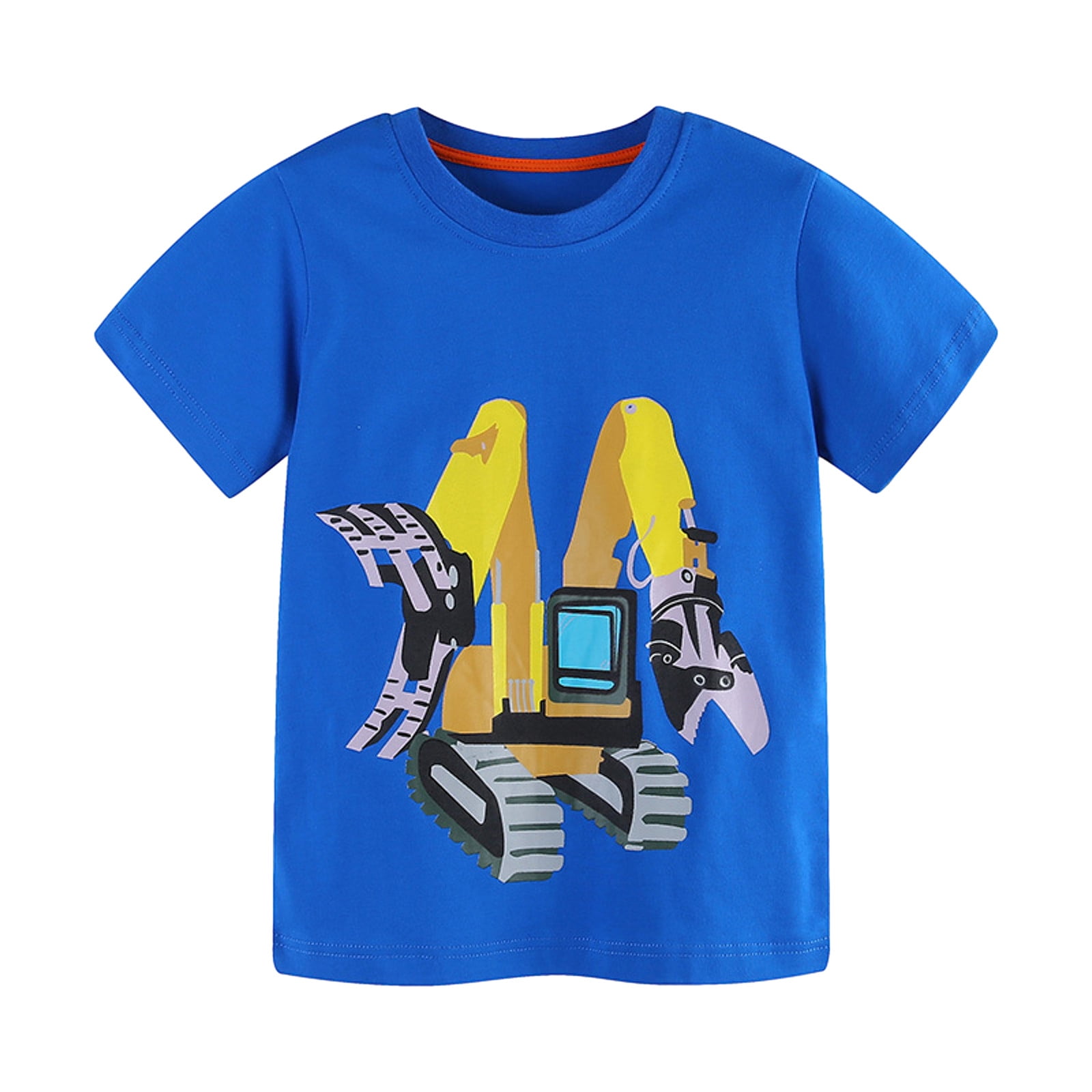 Boys Graphic Shirts Crew Neck Cartoon Prints Clothes Basic Summer Tops ...