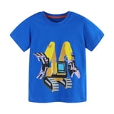 Boys Graphic Shirts Crew Neck Cartoon Prints Clothes Basic Summer Tops ...
