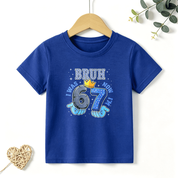 Boys Graphic T Shirt Number 67 Gaming Style Design Short Sleeve Kids ...