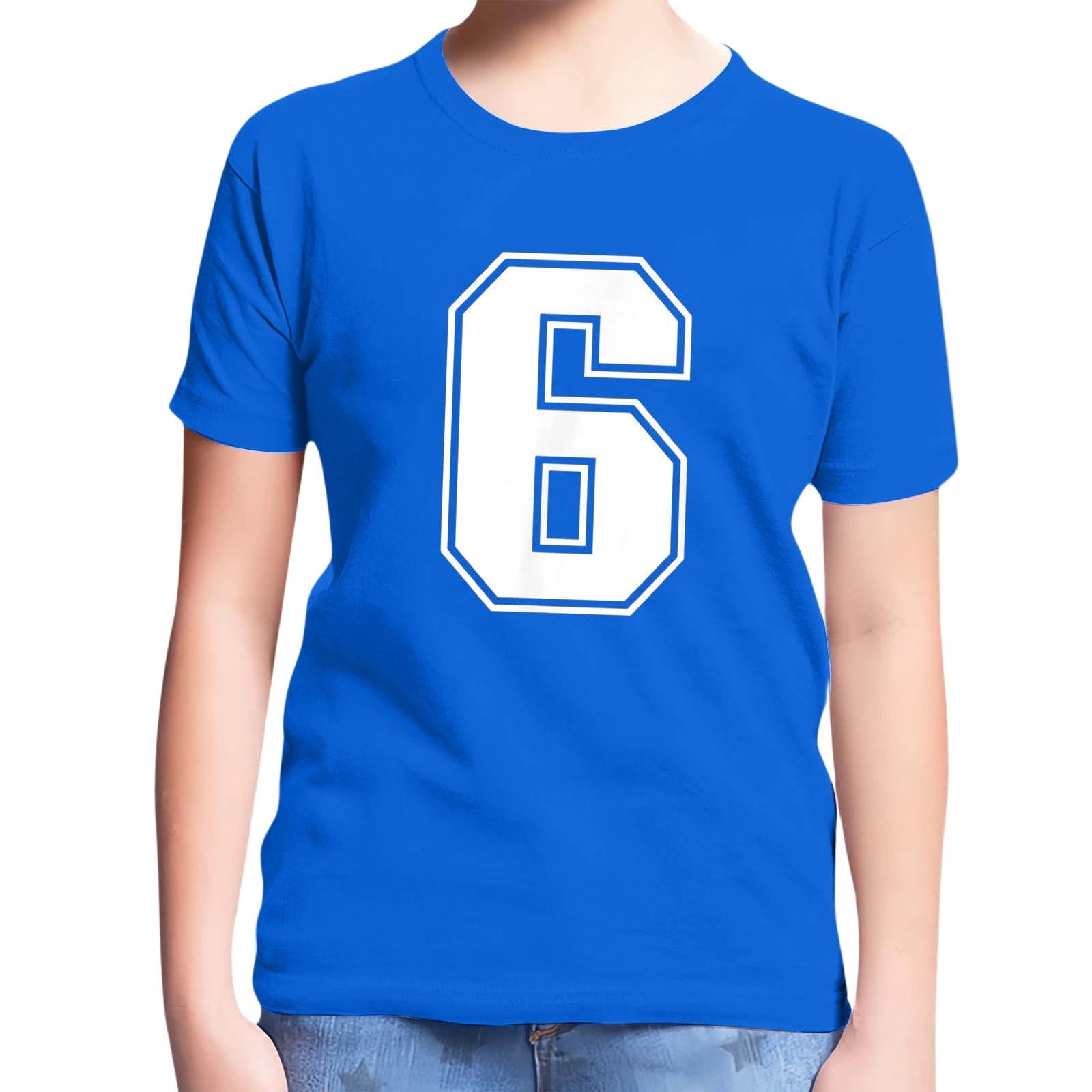 Boys Graphic Tee With Number Six Print Comfortable Short Sleeve Shirt ...