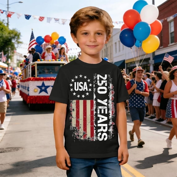Boys Graphic Tees 250th Independence Day Printed Casual Shirts Youth ...