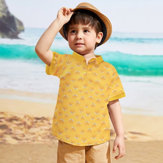 Boys Graphic Tees Button Down Lapel Floral Print Short Sleeve Shirt for ...
