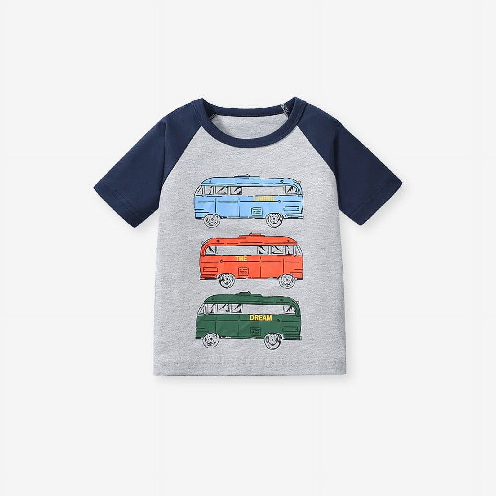 Boys Graphic Tees Crew Neck Cartoon Print Short Sleeve T Shirt for ...