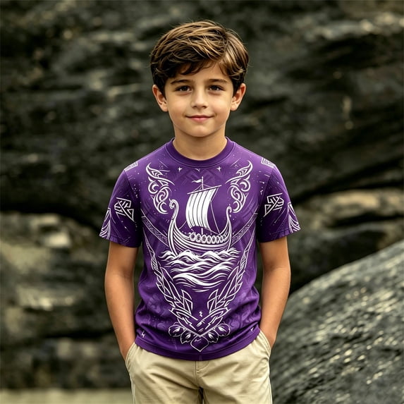 Boys Graphic Tees For Everyday Casual Wear Versatile Kids Top With ...