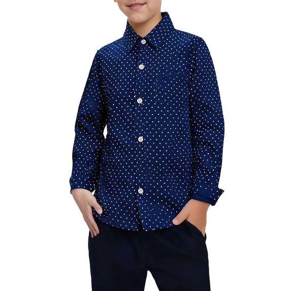 Boys Graphic Tees Graphic Print Lapel Long Sleeve Button Shirt Tops for ...