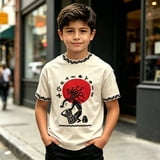 Boys Graphic Tees Short Sleeve Crew Neck Graphic Print Tops for Summer ...