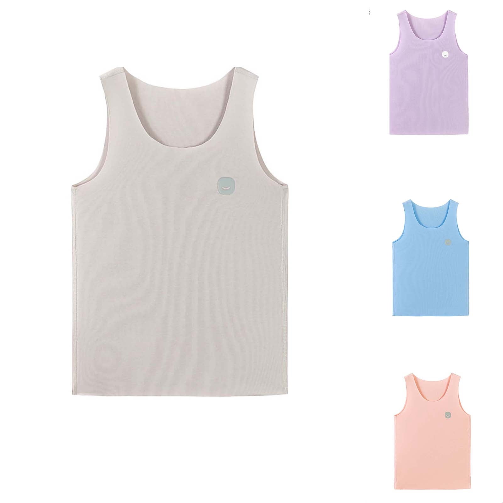 Boys Graphic Tees Slim Fit Solid Print Scoop Neck Sleeveless Tank ...