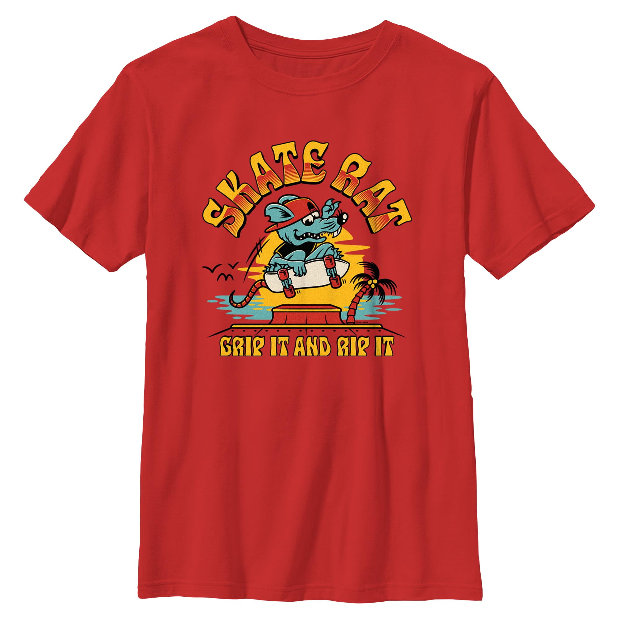 Boys Greg Lutzka Skater Rat Grip It and Rip It T Shirt - Walmart.com