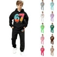 Boys Grils 67 Sweatsuits 2 Piece Cute Preppy Ice Cream Sweatshirt and ...