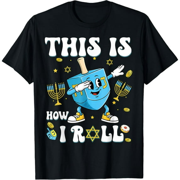 Boys Hanukkah Vibe Funny Dreidel Dabbing Chanukah Kid T-Shirt- American ...