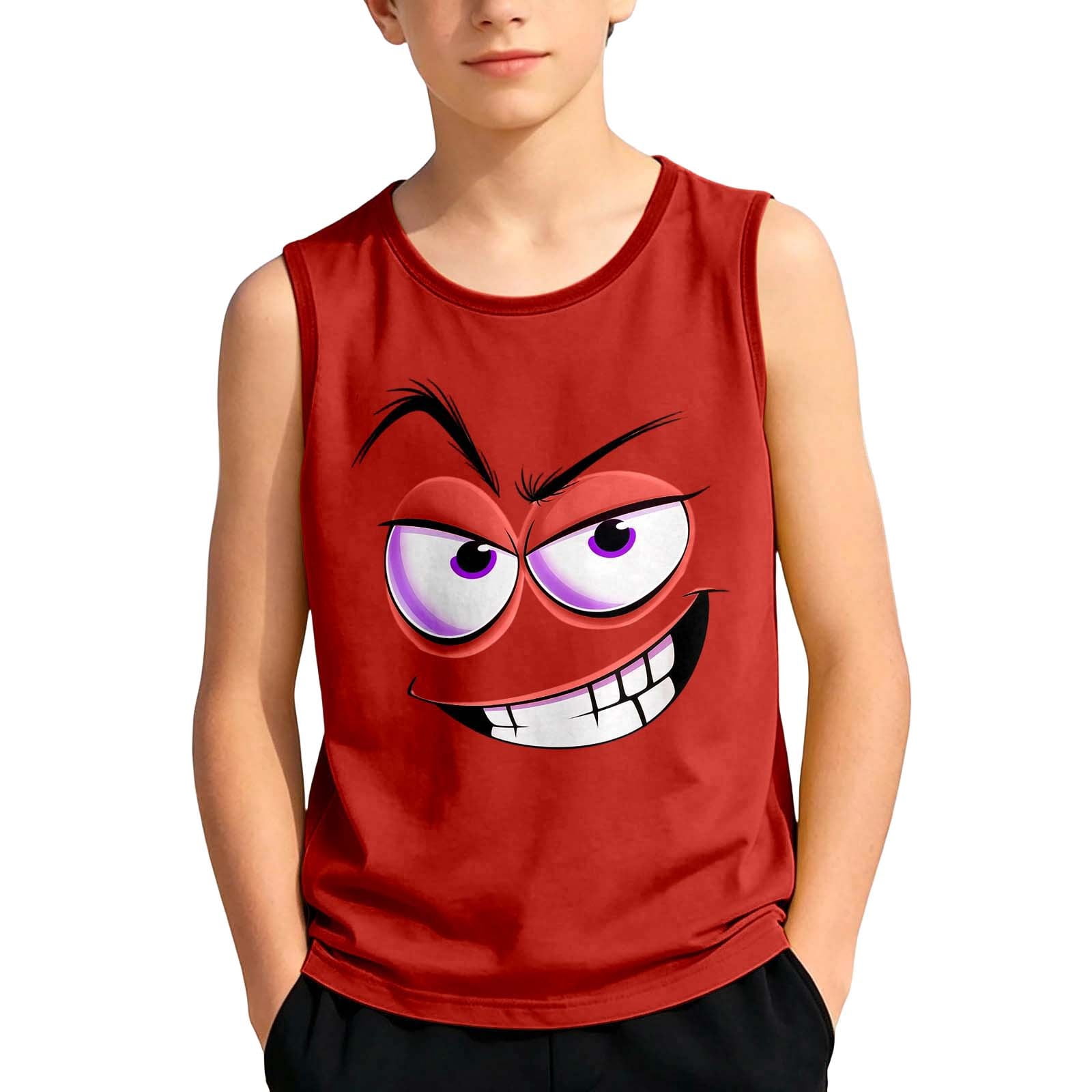 Boys Hawaiian Shirt Funny Print Summer Beach Tank Top Sleeveless Vest ...