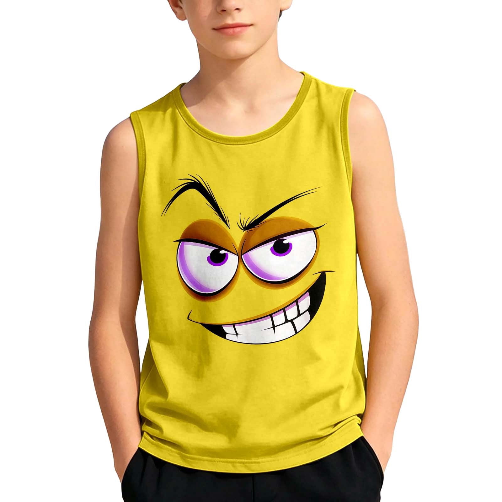 Boys Hawaiian Shirt Funny Print Summer Beach Tank Top Sleeveless Vest ...