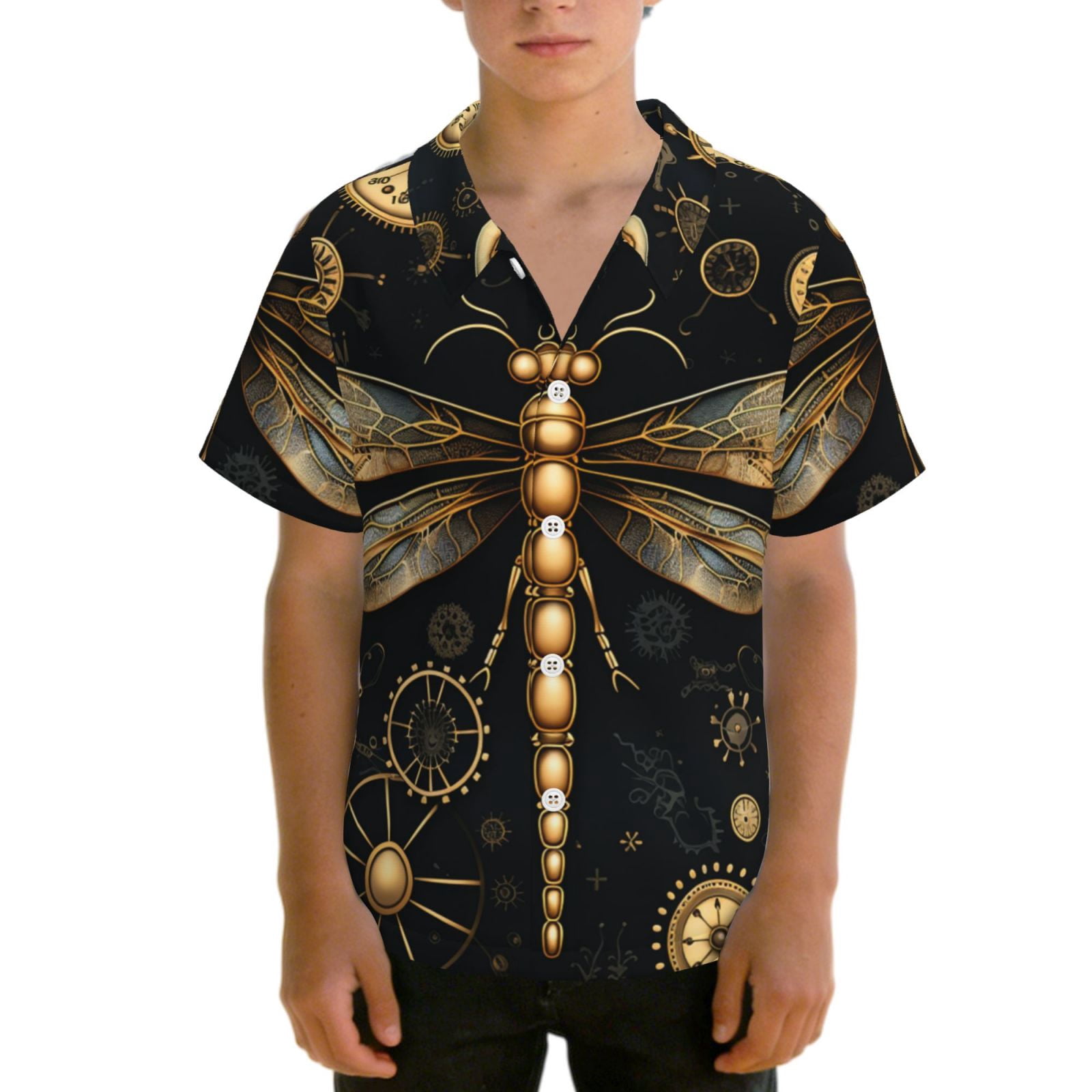 Boys Hawaiian Shirt Kids Teens Casual Button Down Short Sleeve Beach ...