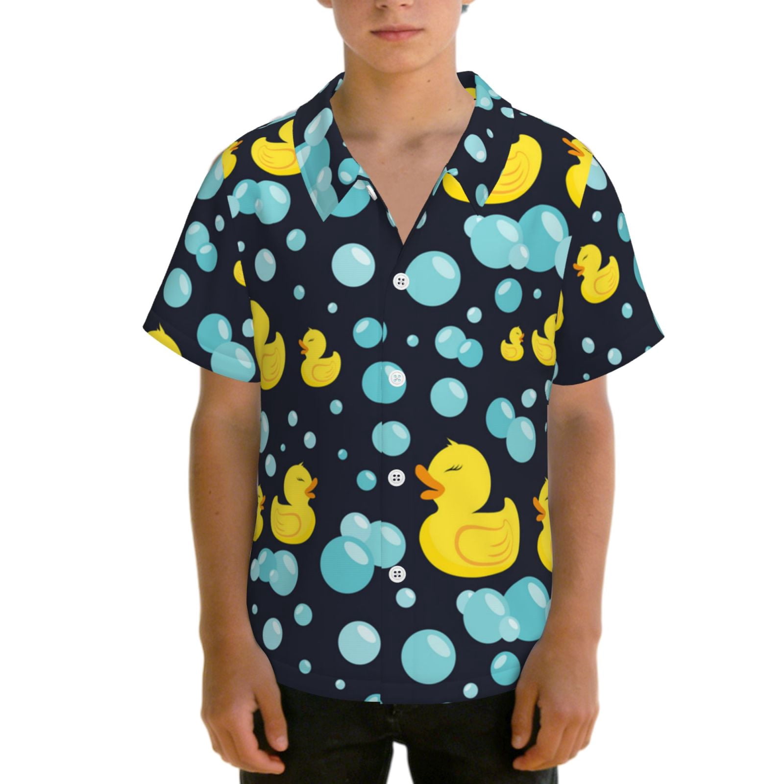 Boys Hawaiian Shirt Kids Teens Casual Button Down Short Sleeve Beach ...