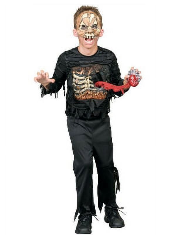 Boys Heartless Zombie Halloween Costume with Scary Mask Small 6 ...