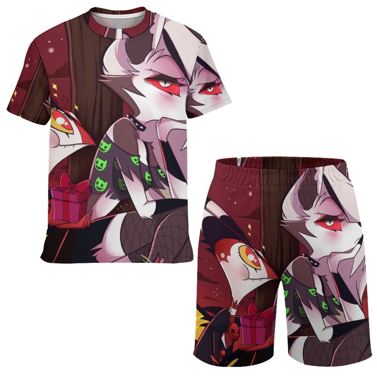 Boys Helluva Boss Short Sleeve Mesh T-Shirt And Shorts Outfit Set ...