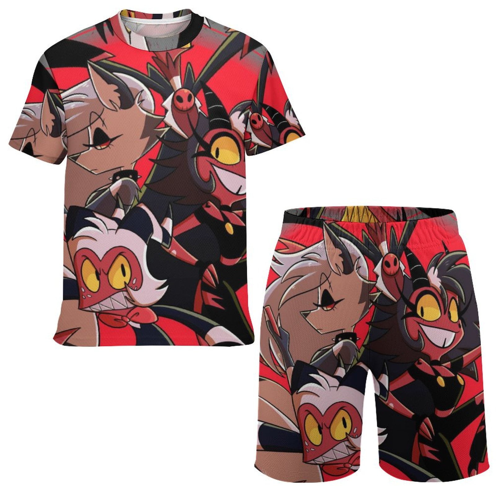 Boys Helluva Boss Short Sleeve Mesh T-Shirt And Shorts Outfit Set ...