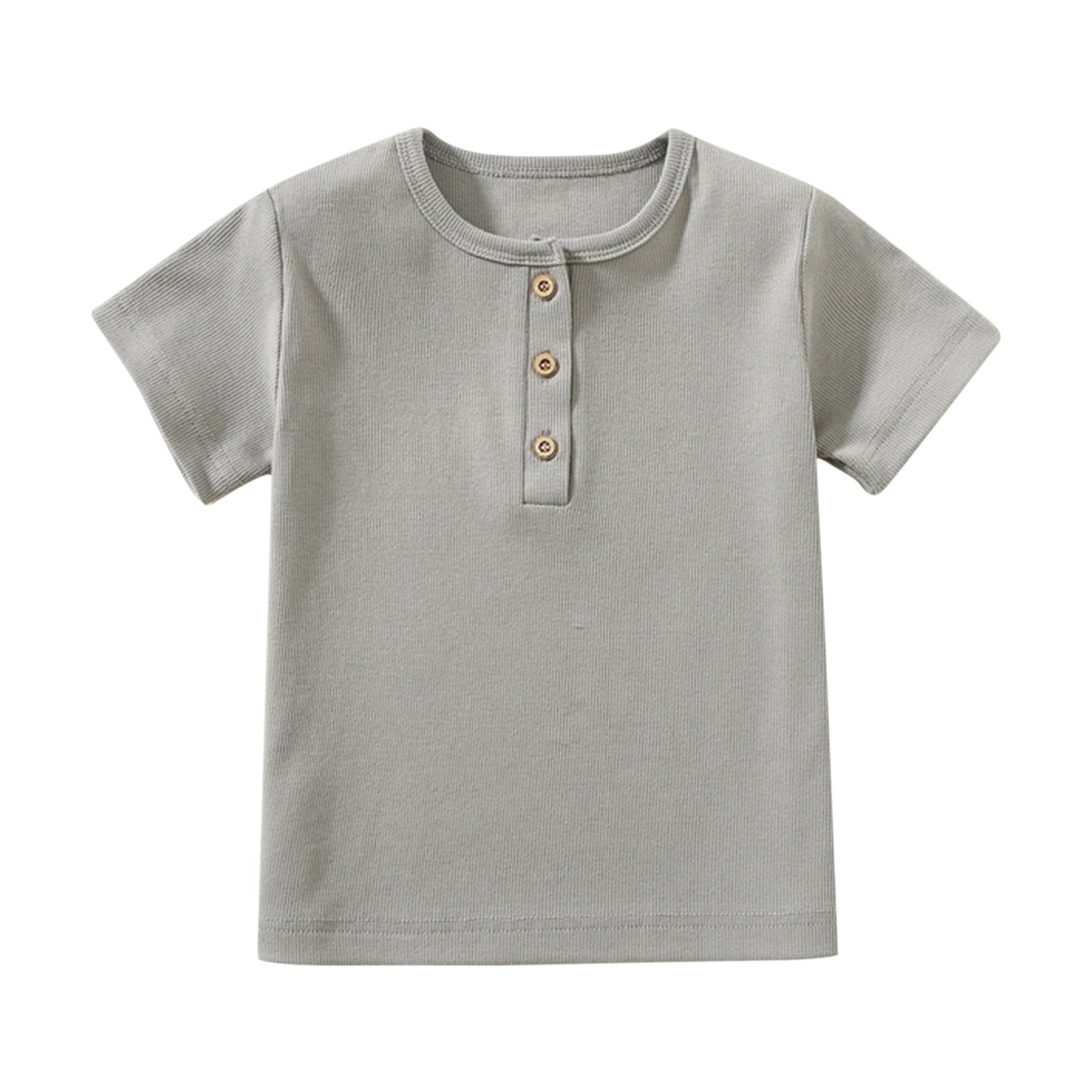 Boys Henley Short Sleeve Shirt Tee Cotton Blend Button Front T-Shirt ...