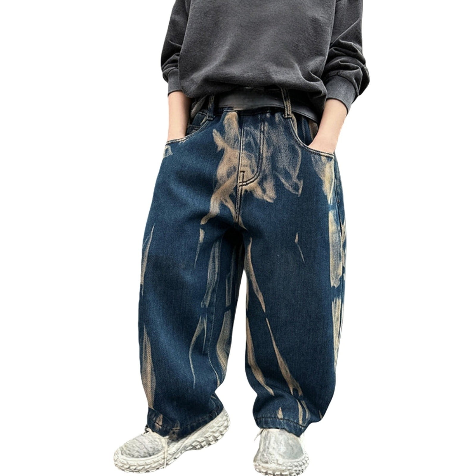 Boys Hip Hop Trendy Skateboard Baggy Straight Y2K Vintage Straight Wide ...