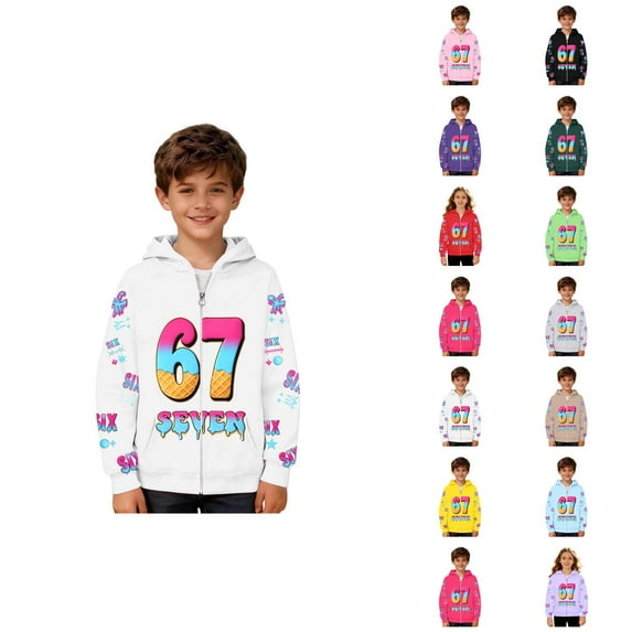 Boys Hoodie Funny 67 Creams Drips Graphic Hoodie Cool Number Meme ...