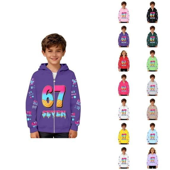 Boys Hoodie Funny 67 Creams Drips Graphic Hoodie Cool Number Meme ...