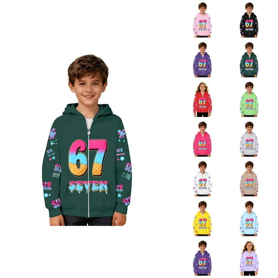 Boys Hoodie Funny 67 Creams Drips Graphic Hoodie Cool Number Meme ...