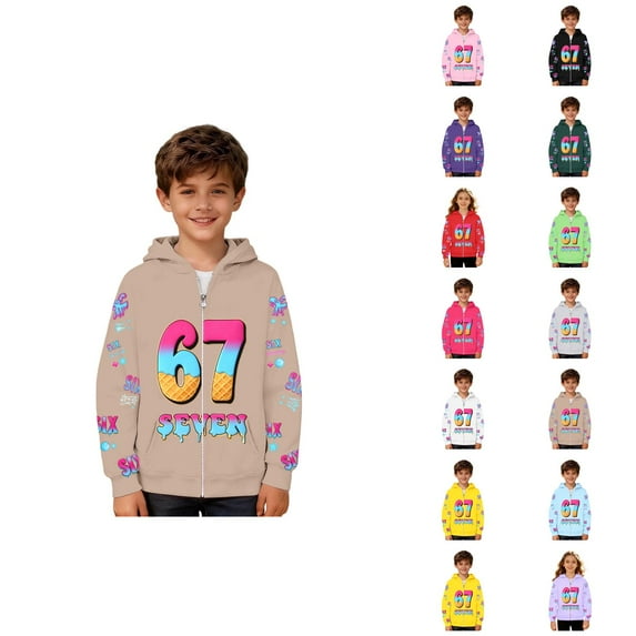 Boys Hoodie Funny 67 Creams Drips Graphic Hoodie Cool Number Meme ...