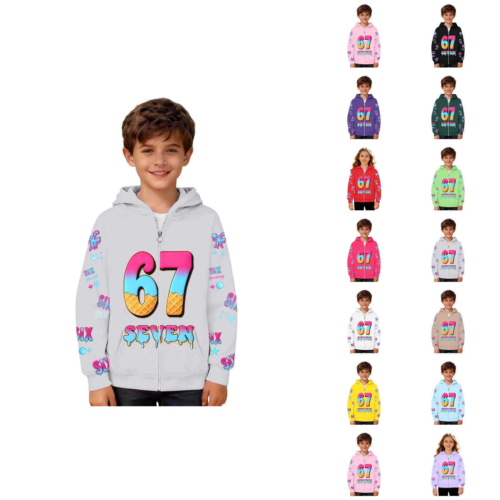 Boys Hoodie Funny 67 Creams Drips Graphic Hoodie Cool Number Meme ...