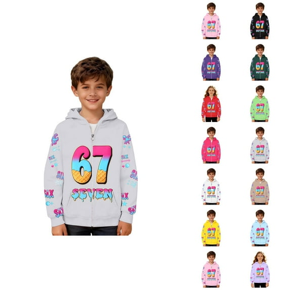 Boys Hoodie Funny 67 Creams Drips Graphic Hoodie Cool Number Meme ...