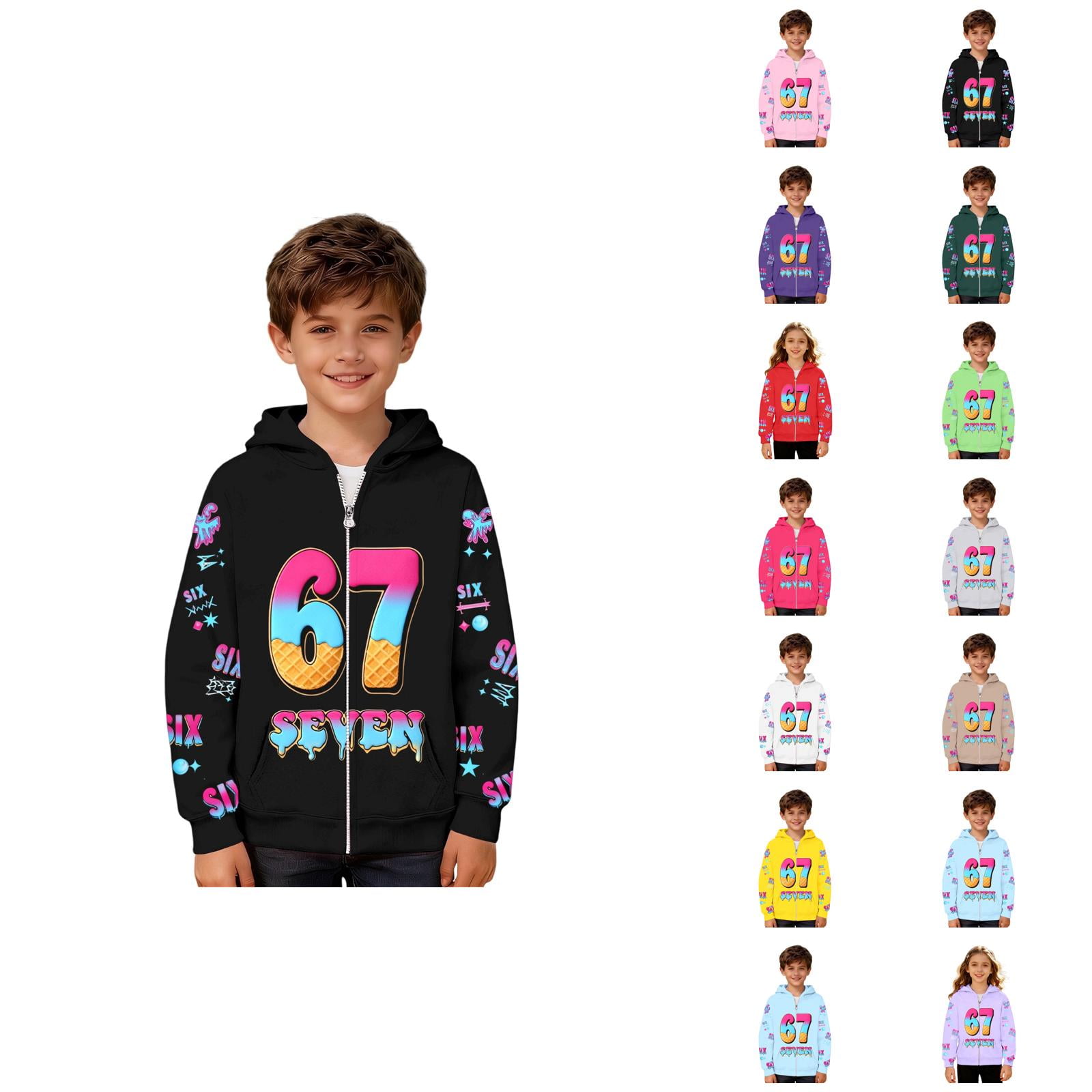 Boys Hoodie Funny 67 Creams Drips Graphic Hoodie Cool Number Meme ...