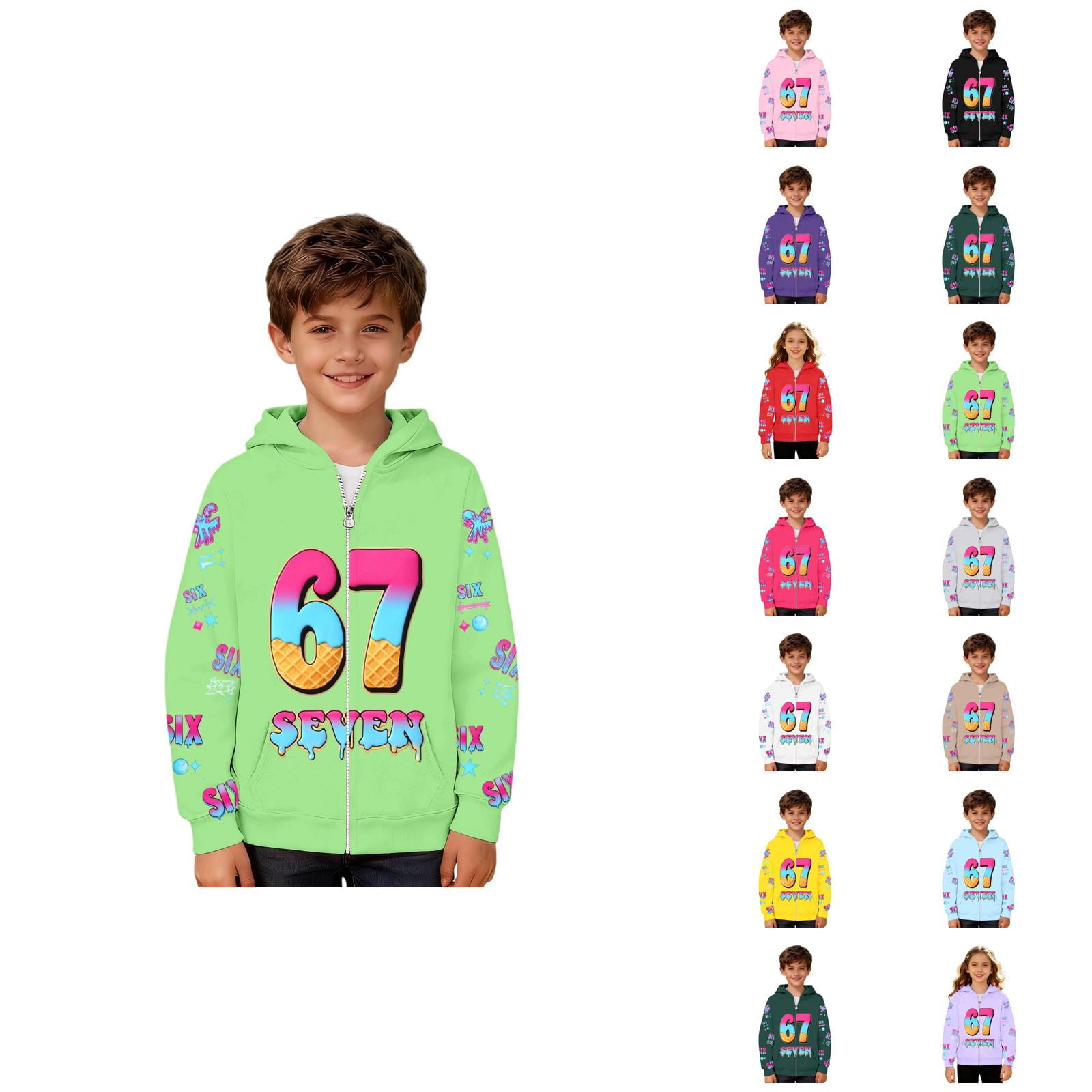 Boys Hoodie Funny 67 Creams Drips Graphic Hoodie Cool Number Meme ...