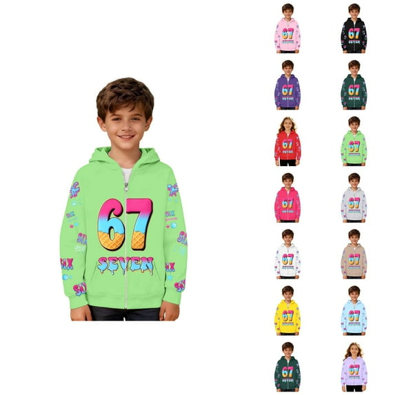 Boys Hoodie Funny 67 Creams Drips Graphic Hoodie Cool Number Meme ...