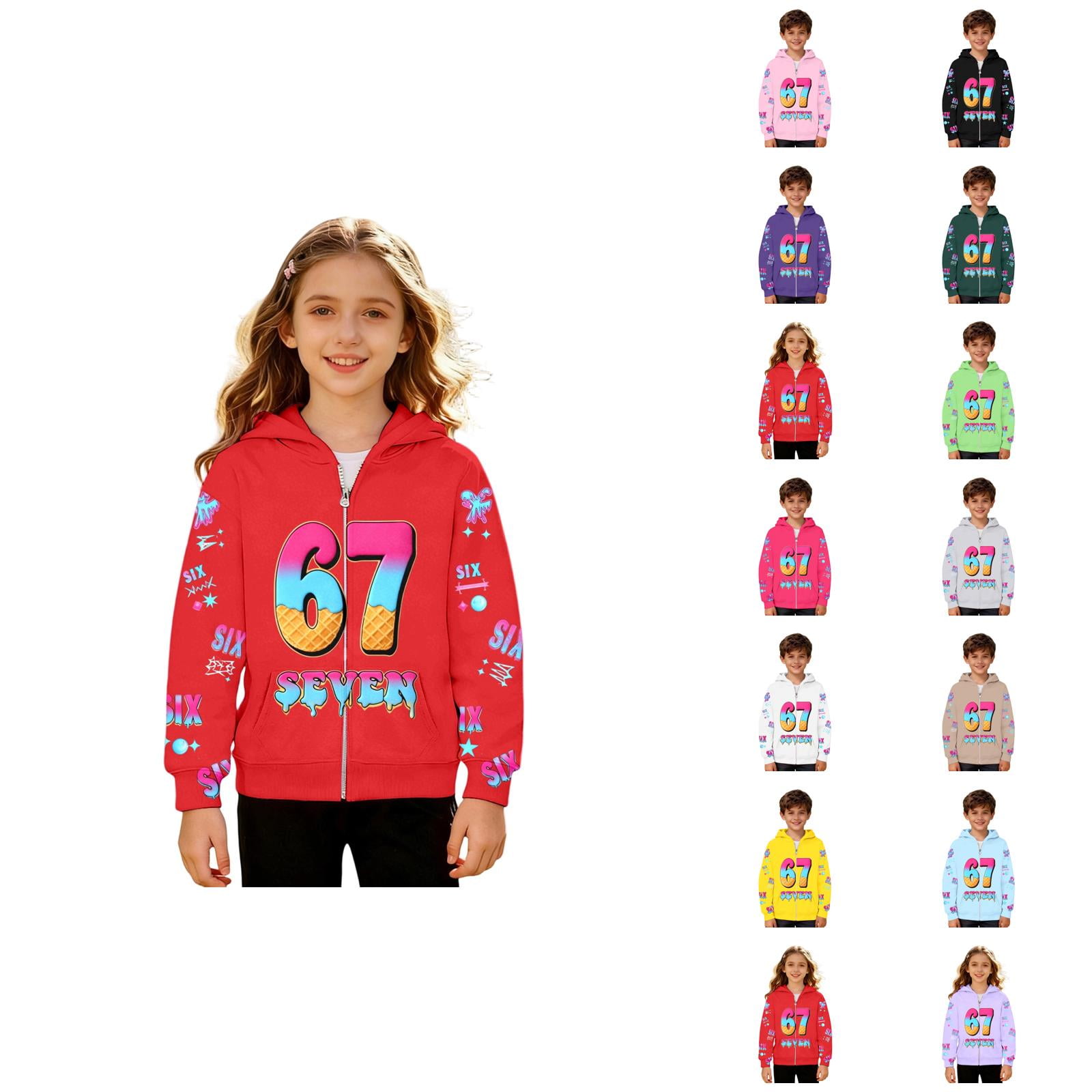 Boys Hoodie Funny 67 Creams Drips Graphic Hoodie Cool Number Meme ...