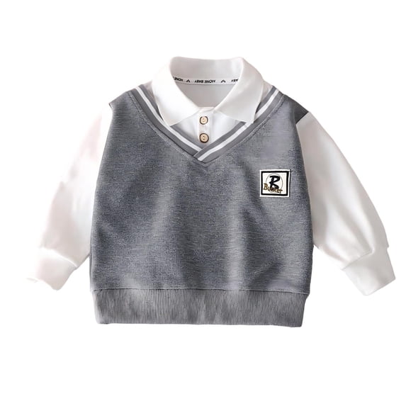 Boys' Hoodie With Long Sleeves And A Lapel Collar Featuring A British ...