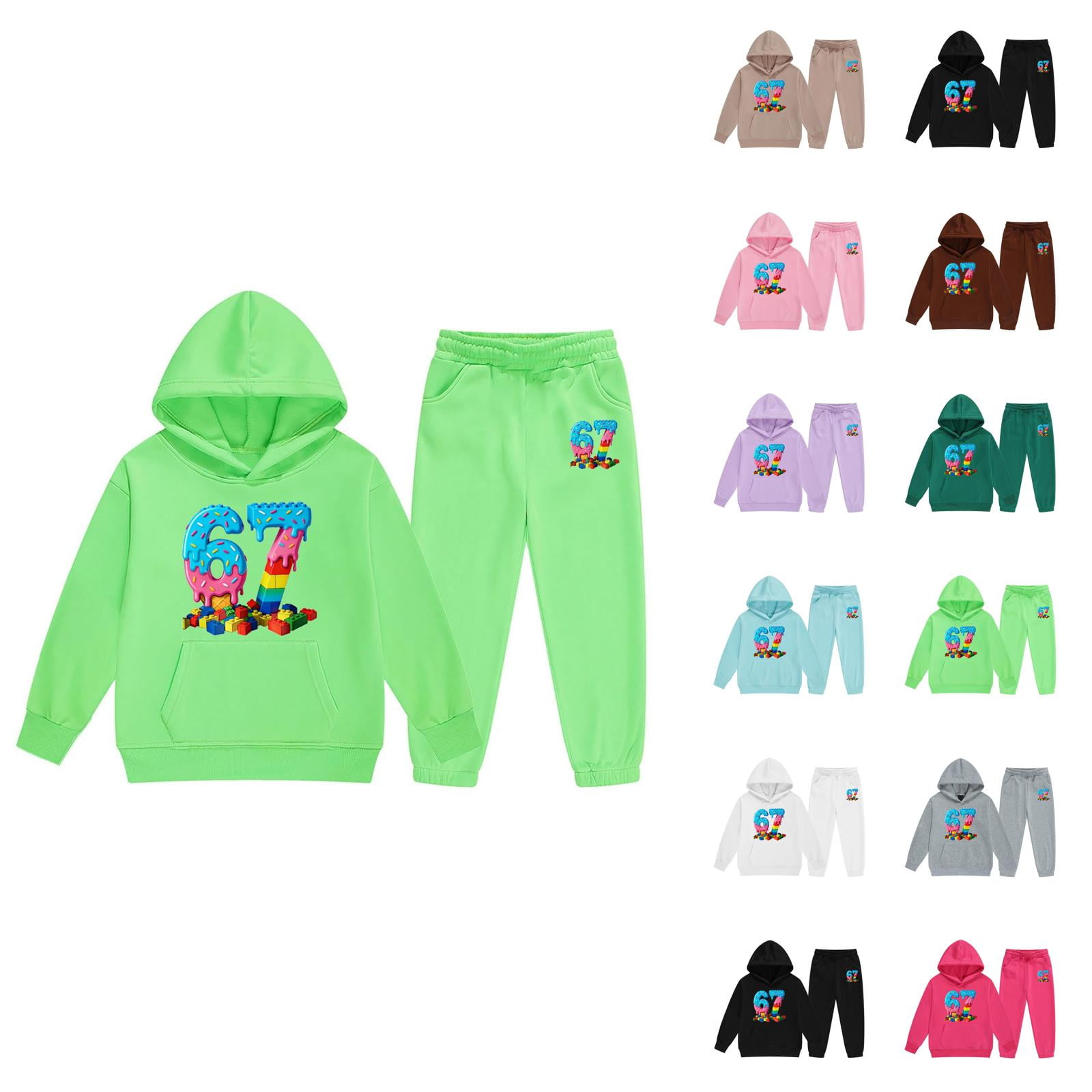 Boys Hoodie Set 67 Funny Number Pullover Funny 67 Meme Design Long ...