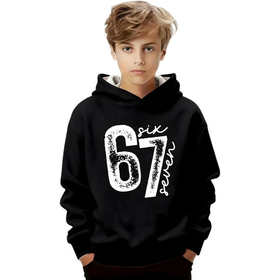 Boys Hoodie Sweatshirt Casual Pullover Featuring Graphic Print Long ...