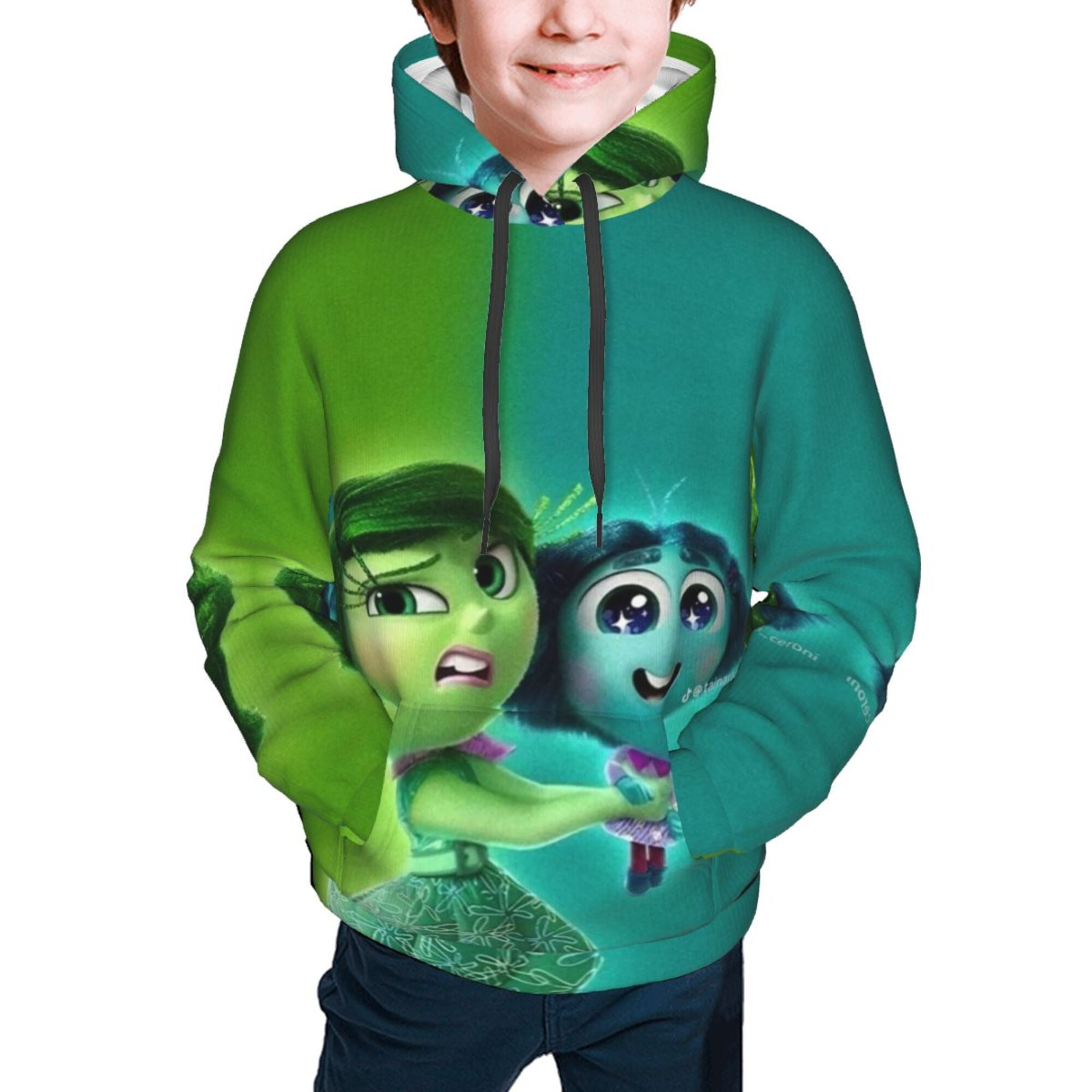 Boys Hoodies,Inside Out Disgust Unisex Kids Hooded Sweatshirts For Kids ...