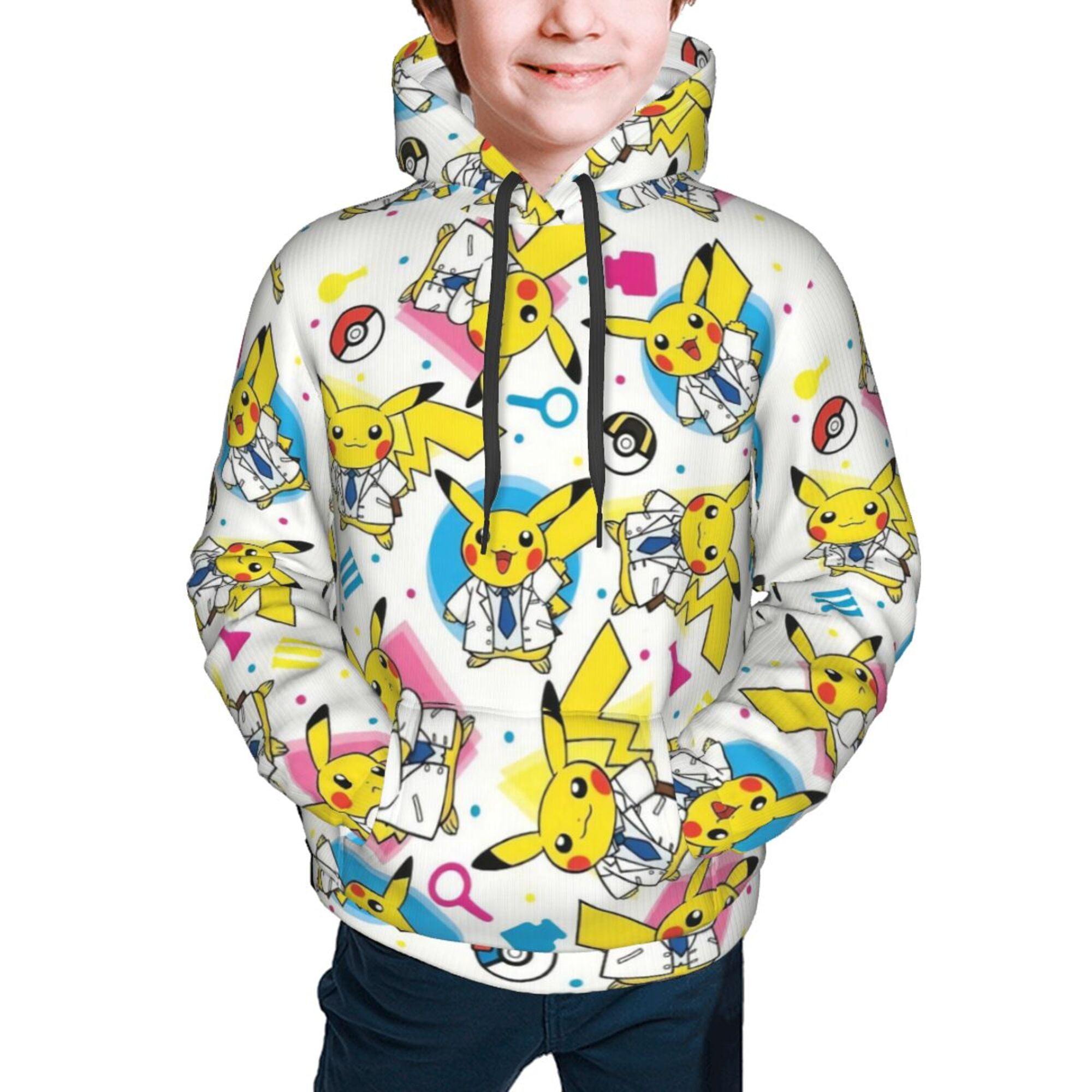Boys Hoodies,Pokémon-Pikachu Hooded Sweatshirts Casual Long Sleeve ...