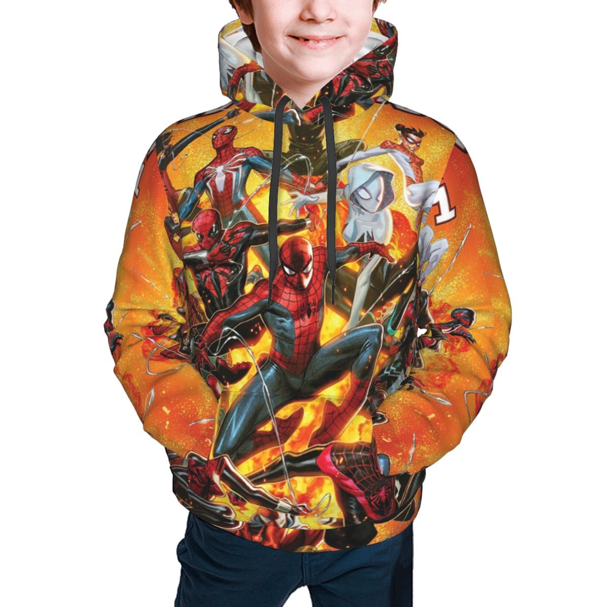 Boys Hoodies,Spiderman Poster Pullover Hoodie Casual Hooded Sweatshirts ...