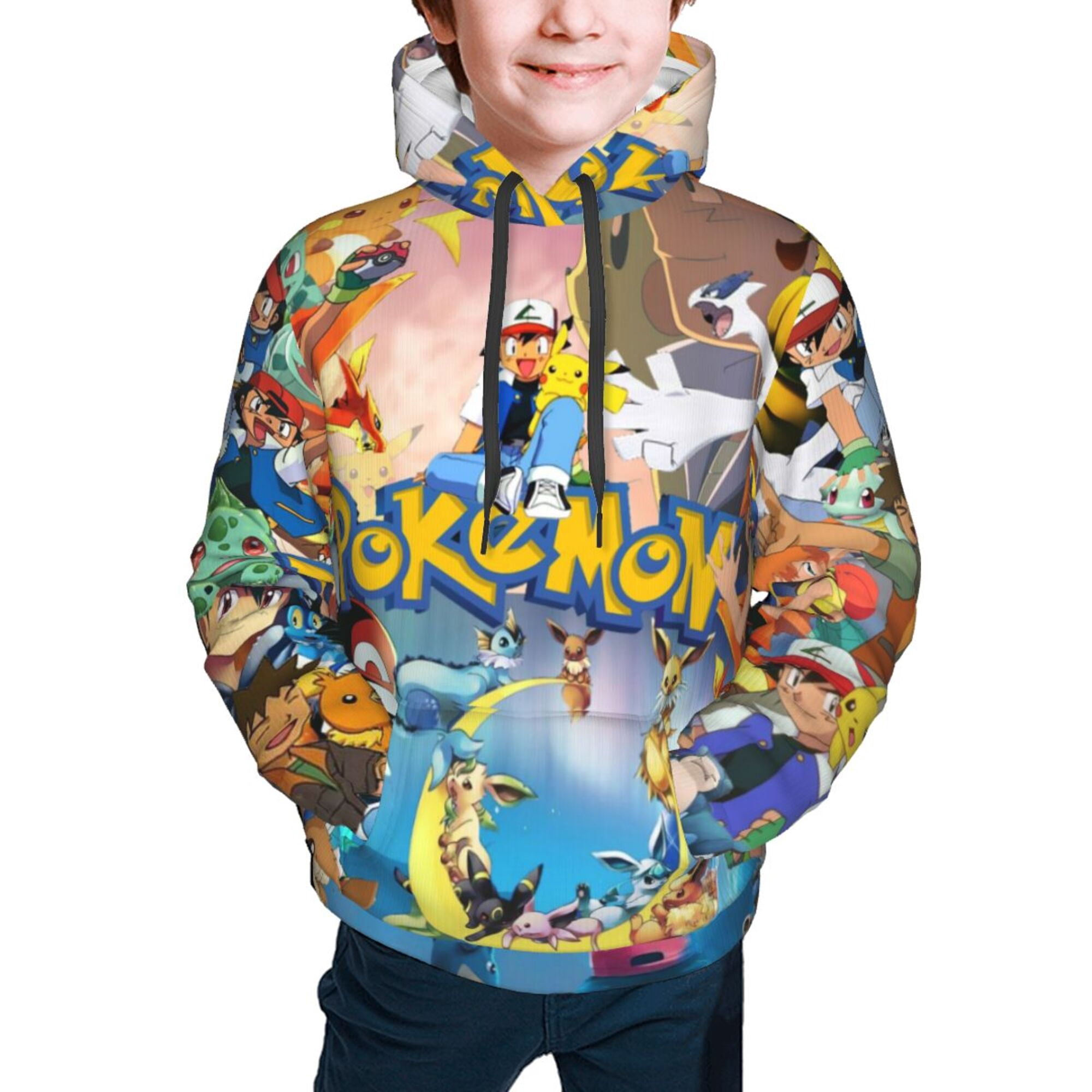 Boys Hoodies Sweatshirt Pokémon Pullover with Big Pocket for Kids ...