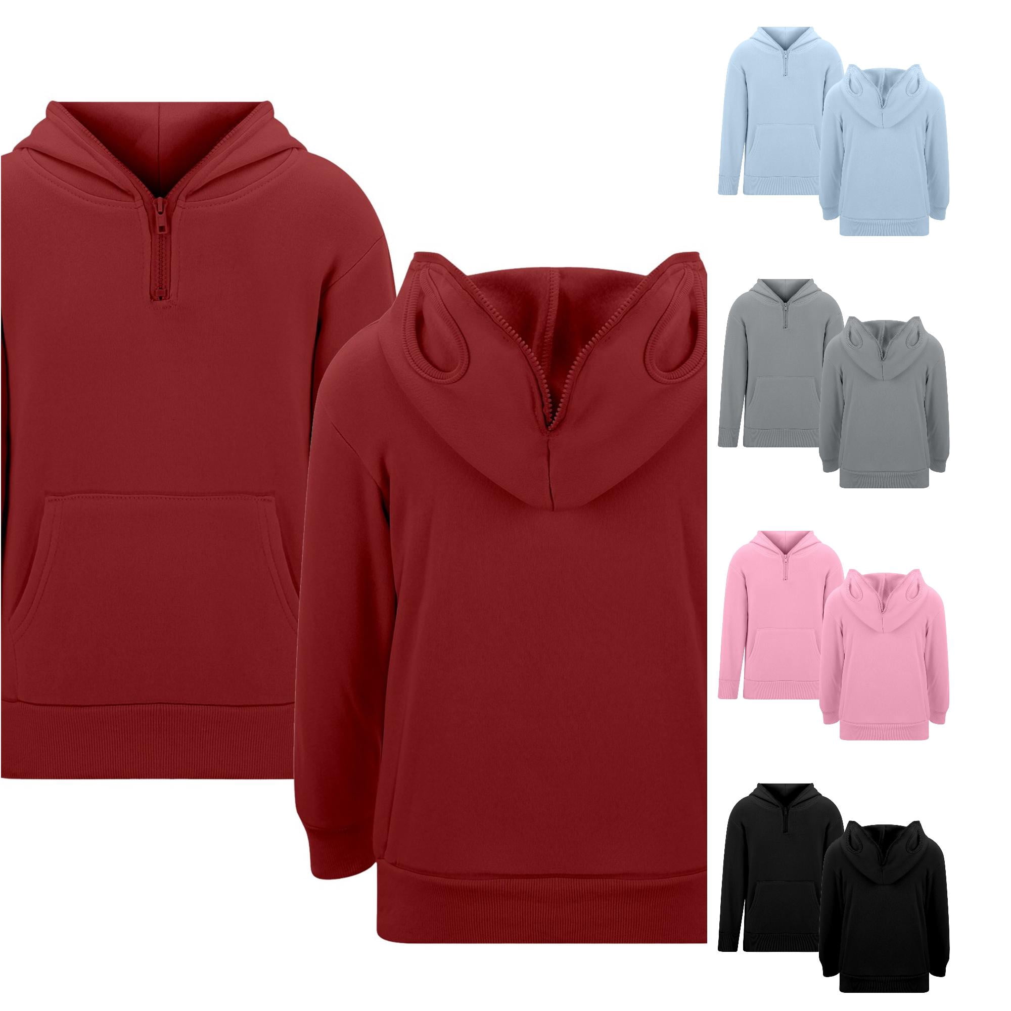 Boys Hoodies & Sweatshirts for Kids Solid Color Zip Up Pullover with ...