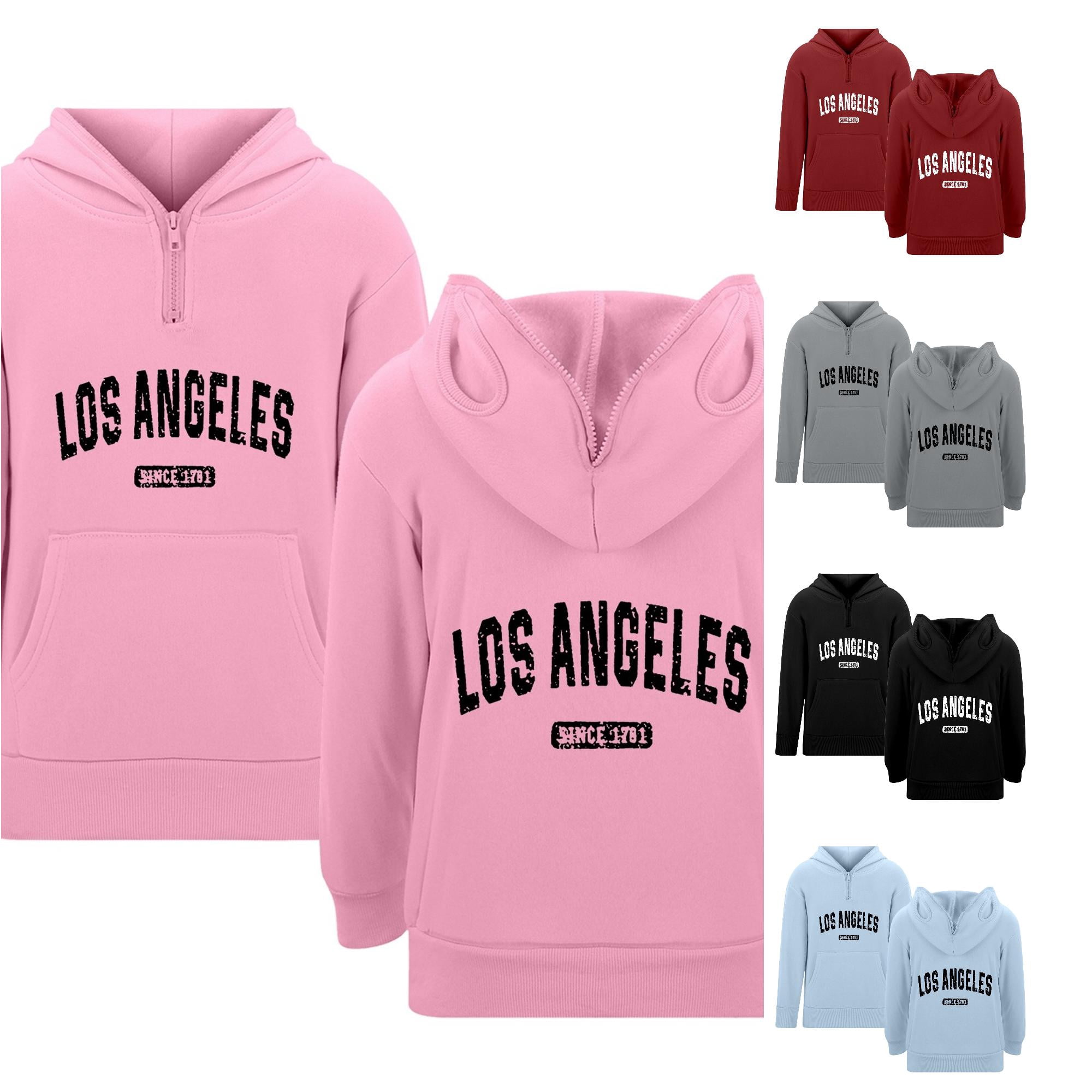 Boys Hoodies & Sweatshirts Letter Print Pullover Zip Up Hoodie with ...