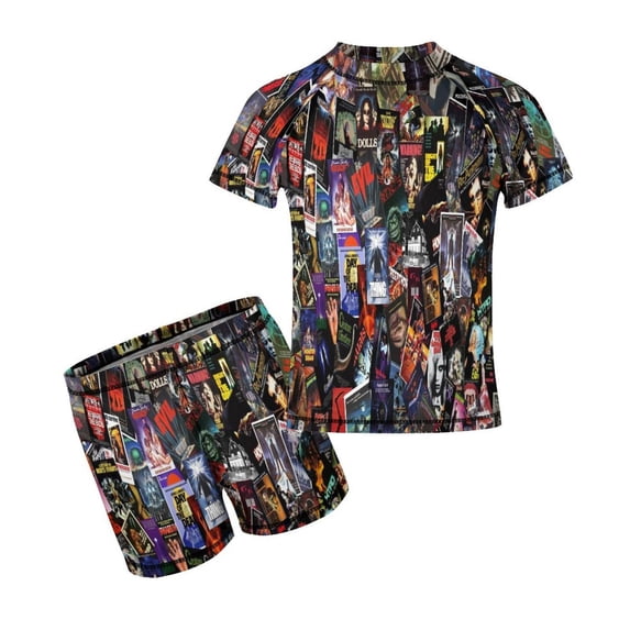 Boys Horror Character Movie Rash Guard Set 2 Piece Swimsuits Short ...