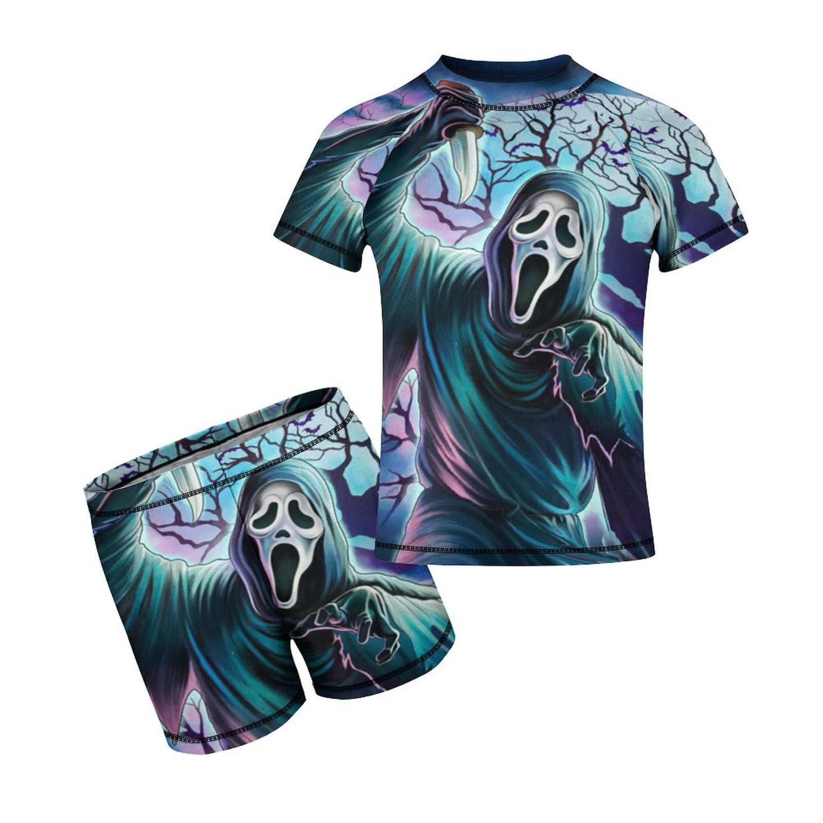 Boys Horror Movie Scre-am0 Rash Guard Set 2 Piece Swimsuits Short ...