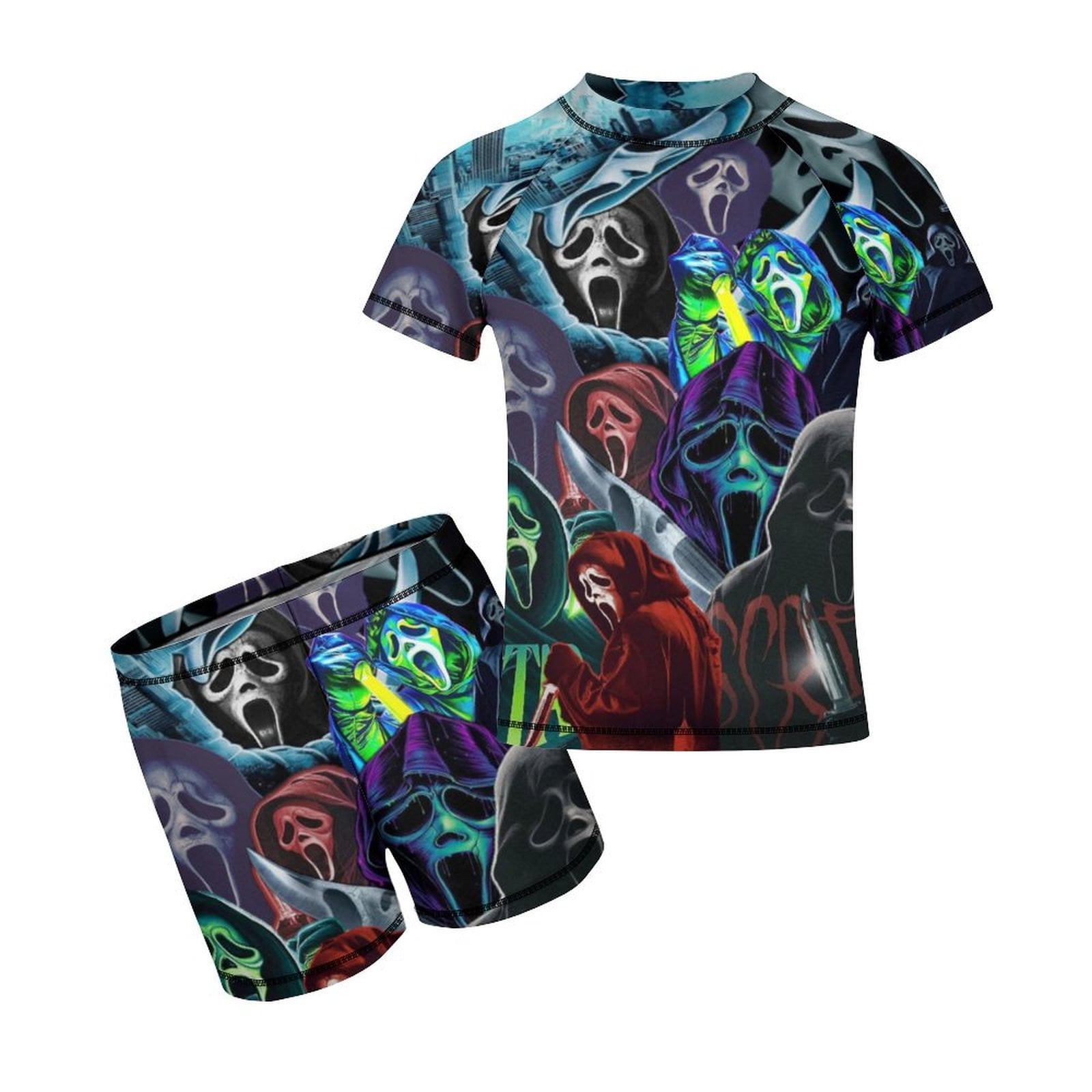 Boys Horror Movie Scre-am0 Rash Guard Set 2 Piece Swimsuits Short ...