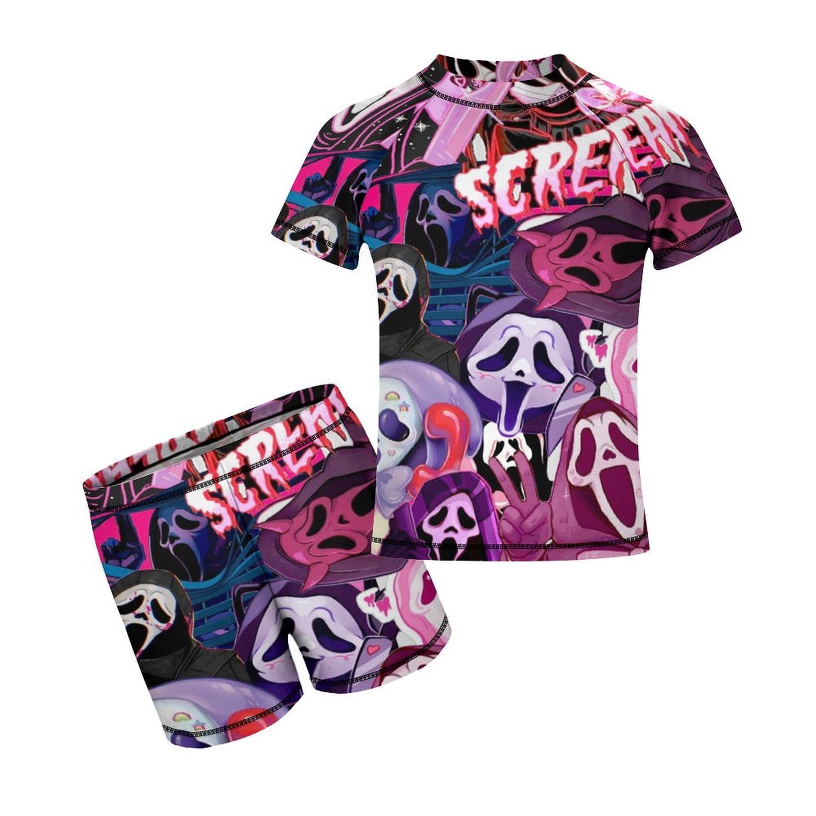 Boys Horror Movie Scre-am0 Rash Guard Set 2 Piece Swimsuits Short ...