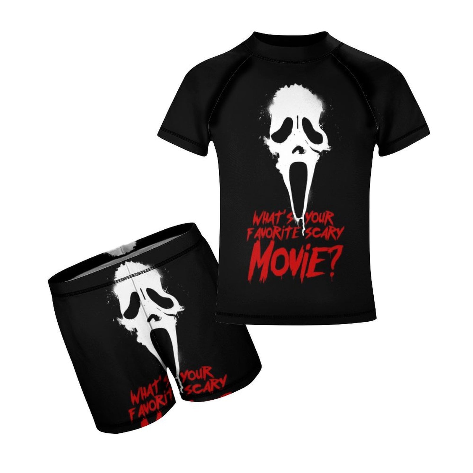 Boys Horror Movie Scre-am0 Rash Guard Set 2 Piece Swimsuits Short ...