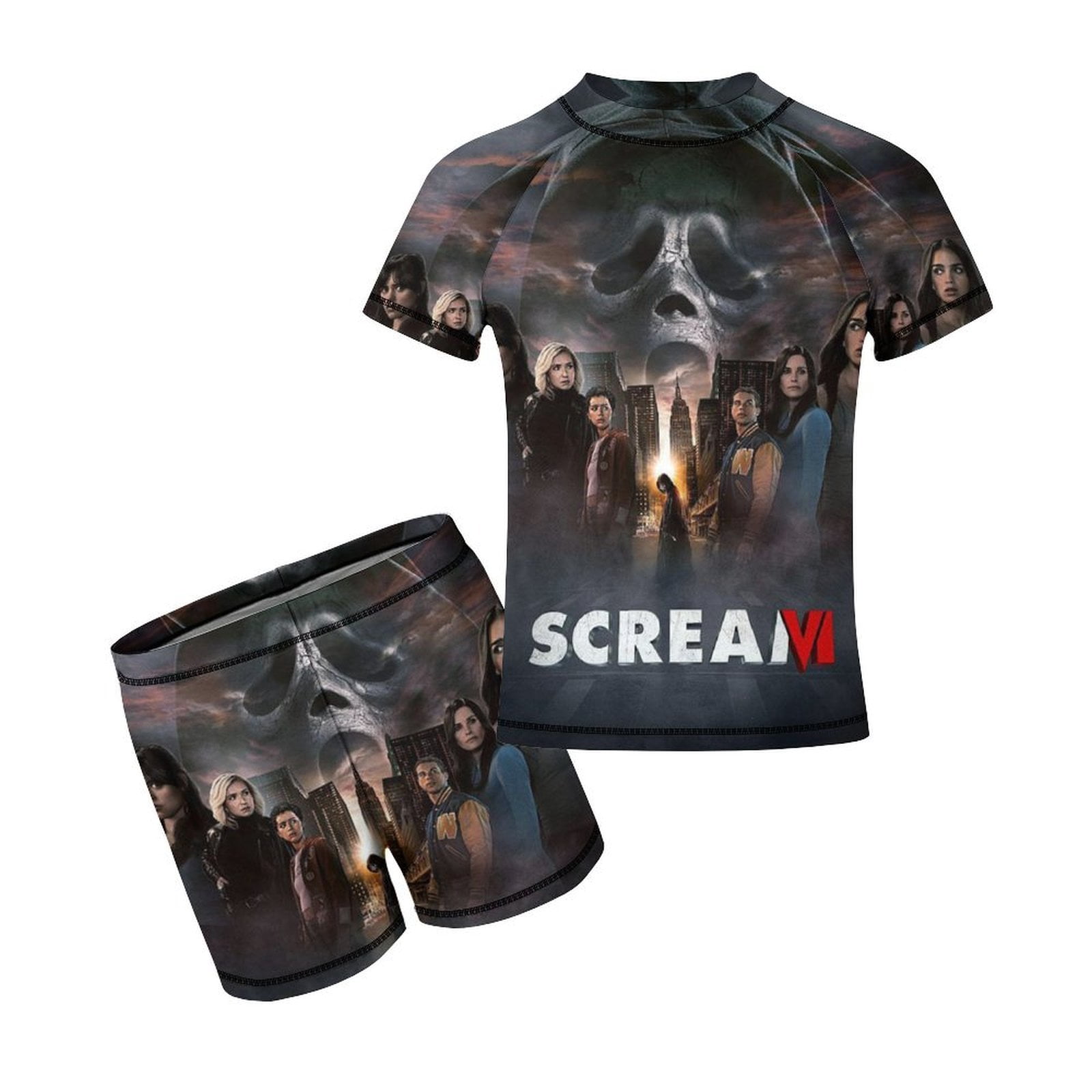 Boys Horror Movie Scre-am0 Rash Guard Set 2 Piece Swimsuits Short ...