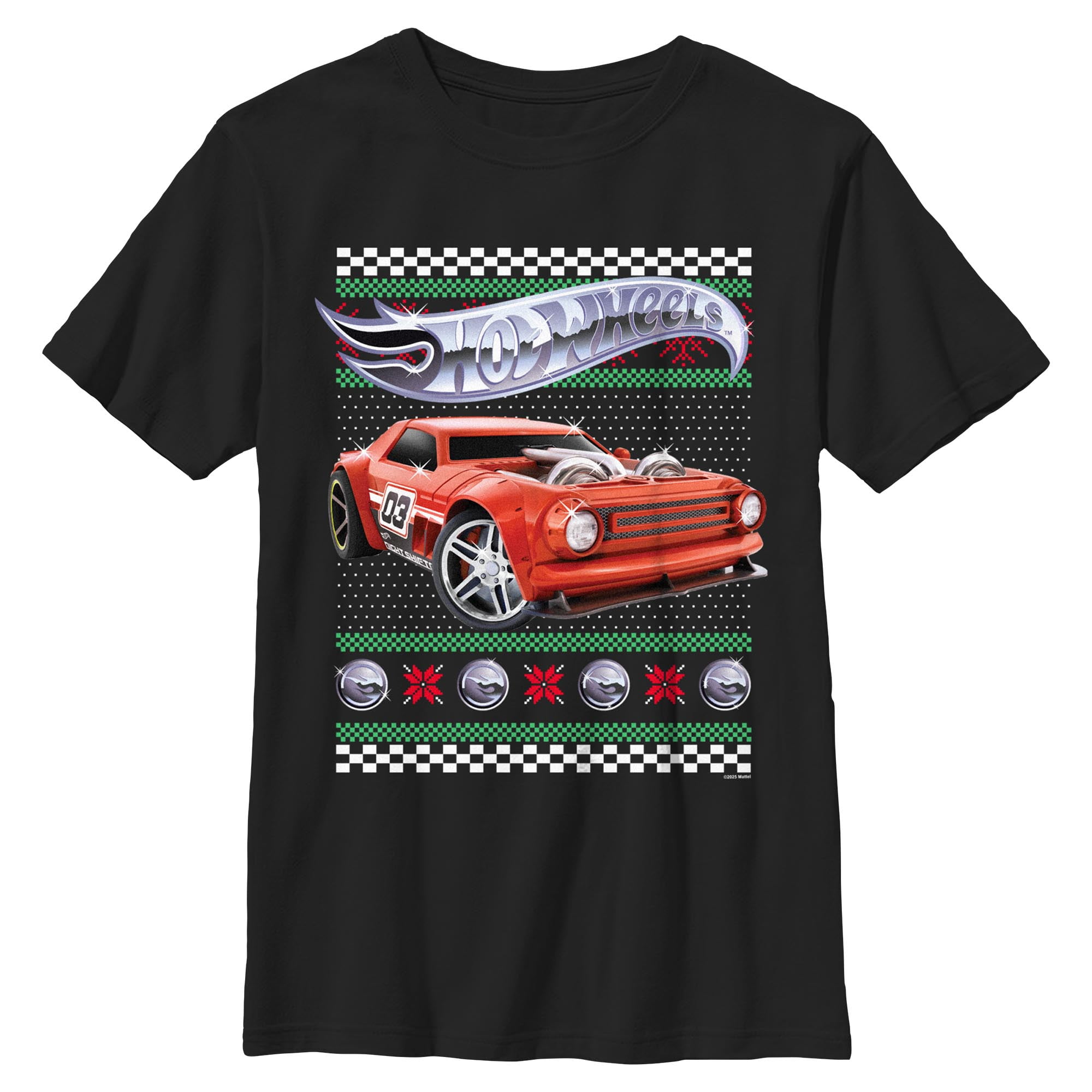 Boys Hot Wheels Ugly Sweater Car Gray Logo T Shirt - Walmart.com