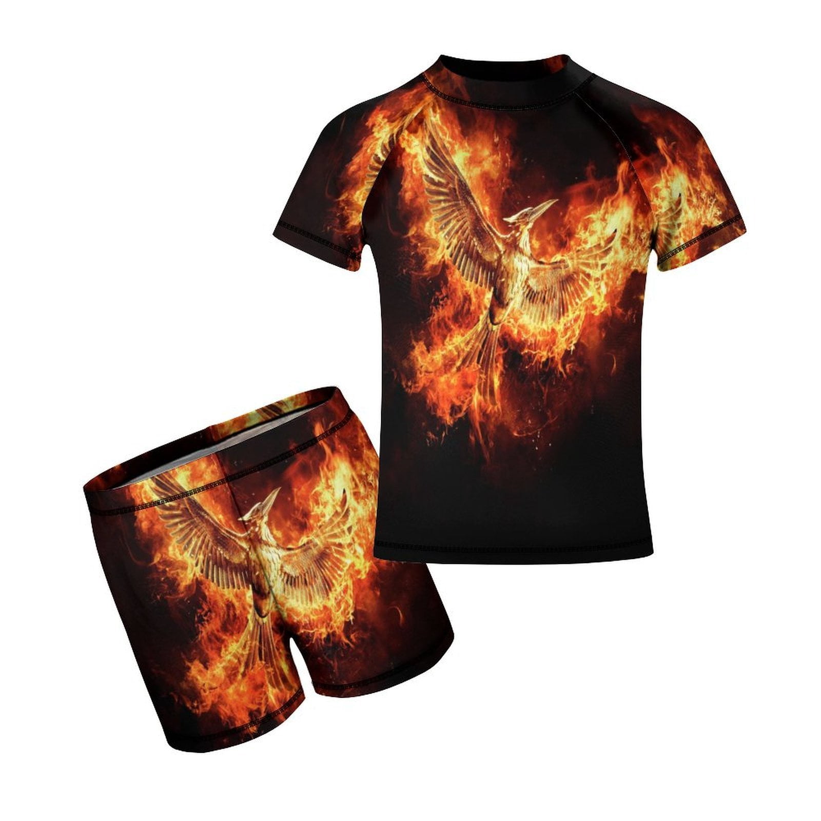 Boys Hunger Movie Game Rash Guard Set 2 Piece Swimsuits Short Sleeve ...